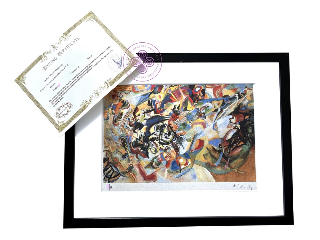 KANDINSKY Signed Screenprint Frame Included Composition VII CERTIFICATE ...