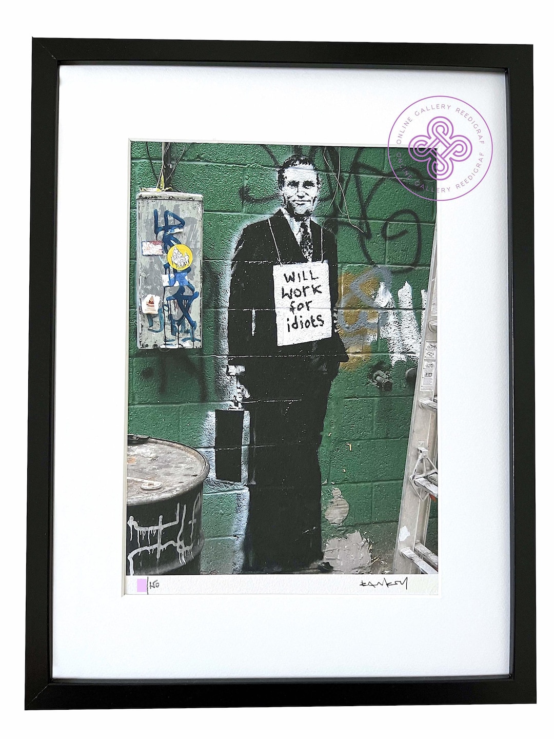 BANKSY Wall Art COA Bansky Art Framed Wall Decor Modern Livingroom Wall ...