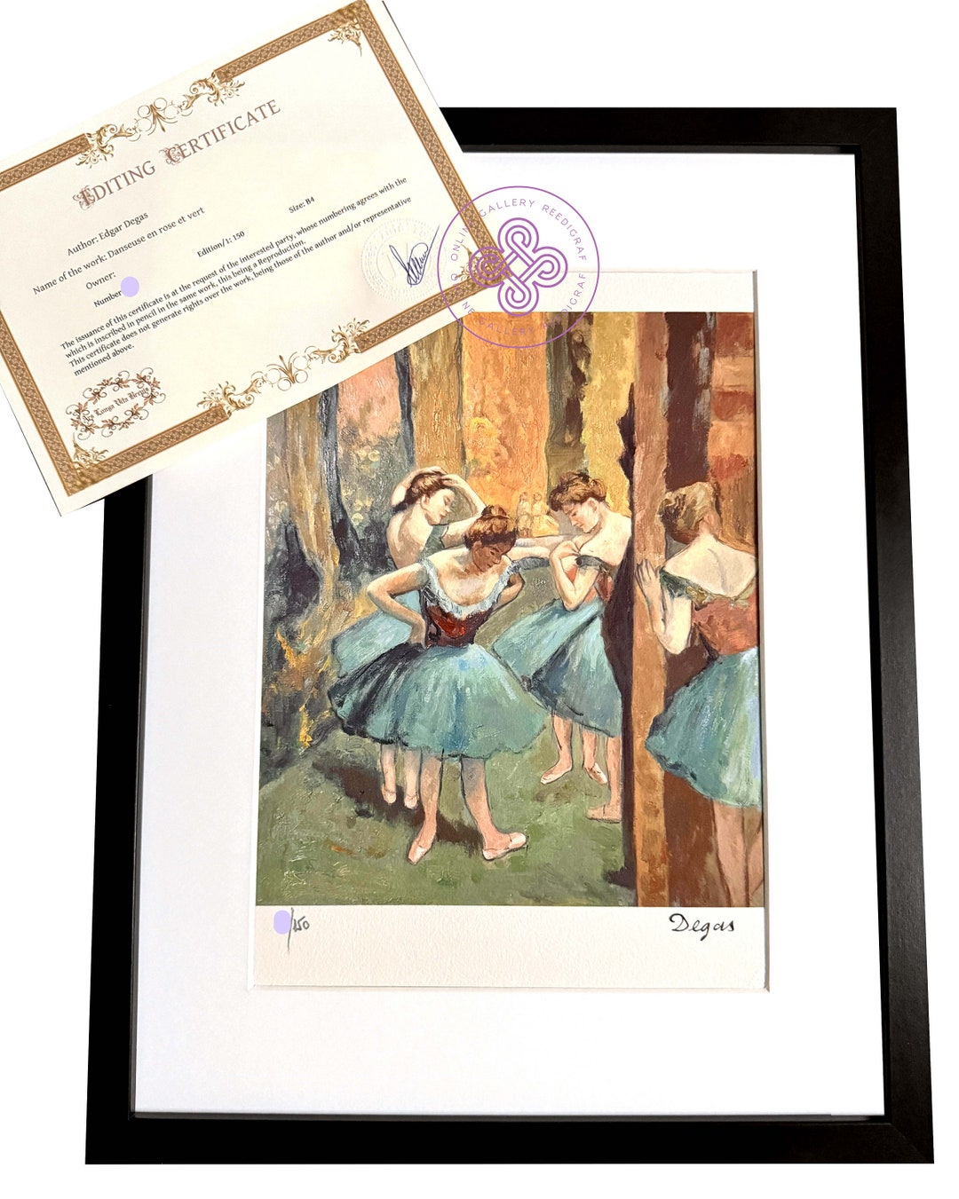 DEGAS Serigraphy Dancers in Green Edgar Degas Print Classic Painting ...