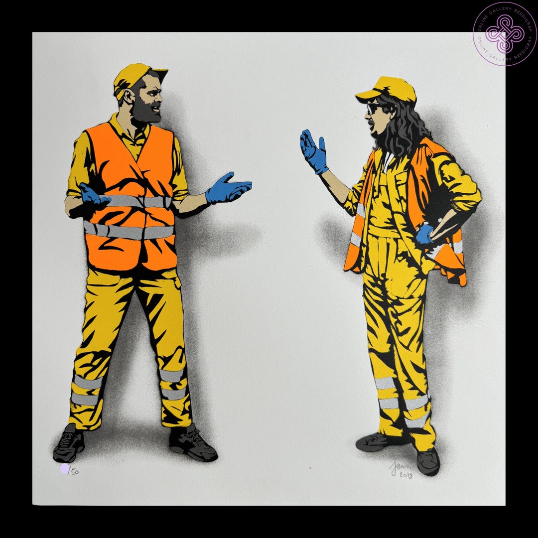 YELLOW ORIGINAL SIGNED and Numbered Screen Print 50 Streetart Wal Art ...
