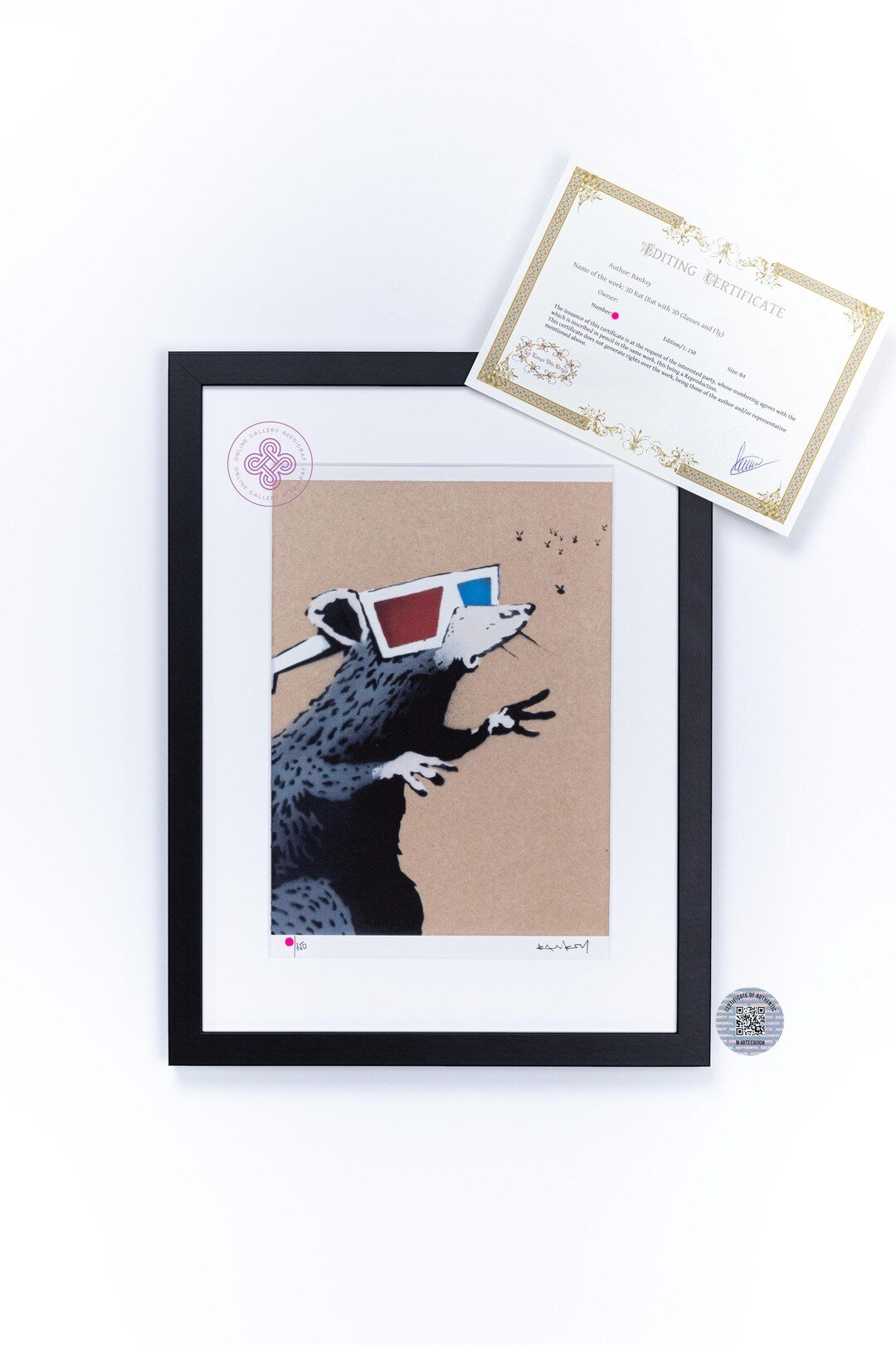 BANKSY 3D Rat Bansky Art Wall Art Framed Wall Decor Modern Livingroom ...