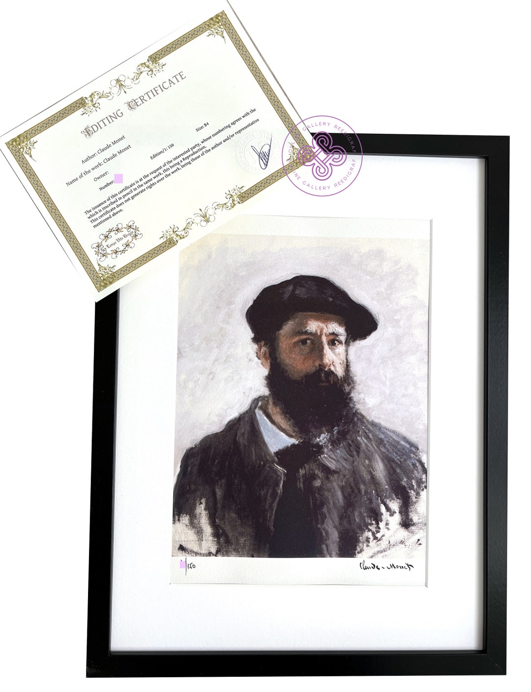 MONET Signed Serigraph FRAME Included Claude Monet CERTIFICATE Original ...