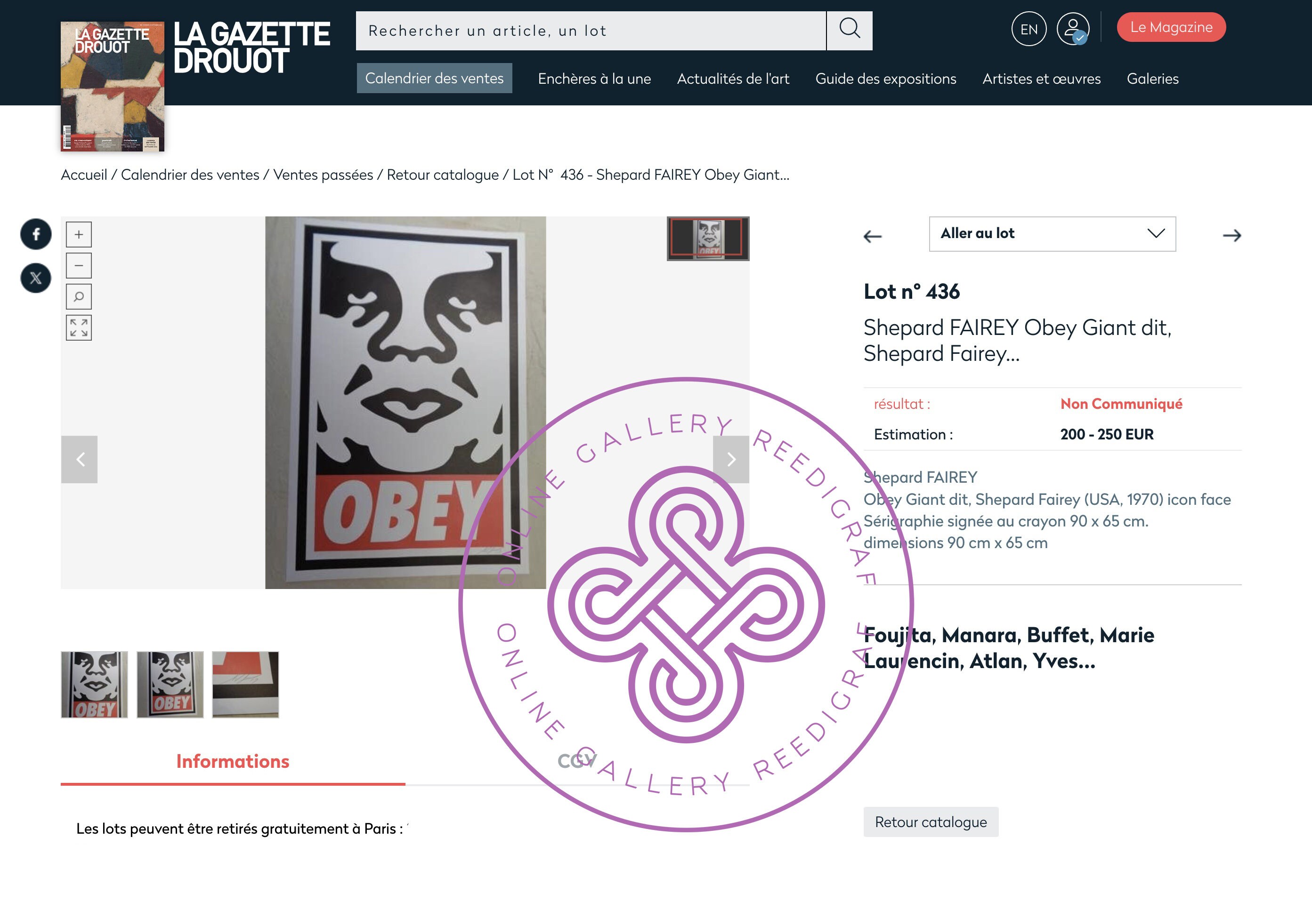 OBEY Giant SHEPARD Fairy Shepard Fairey Post Offset Signed Icon Face ...