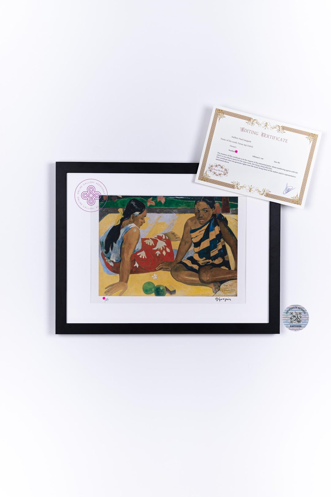 GAUGUIN Print Signed Screenprint FRAME Included Parau Api CERTIFICATE ...
