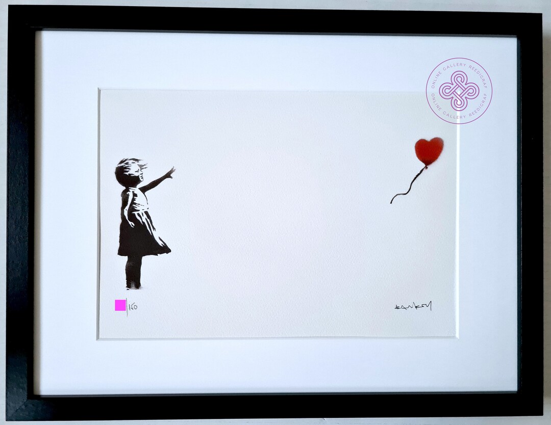 BANKSY Signed Screenprint FRAME Included Girl With a Red Balloon ...