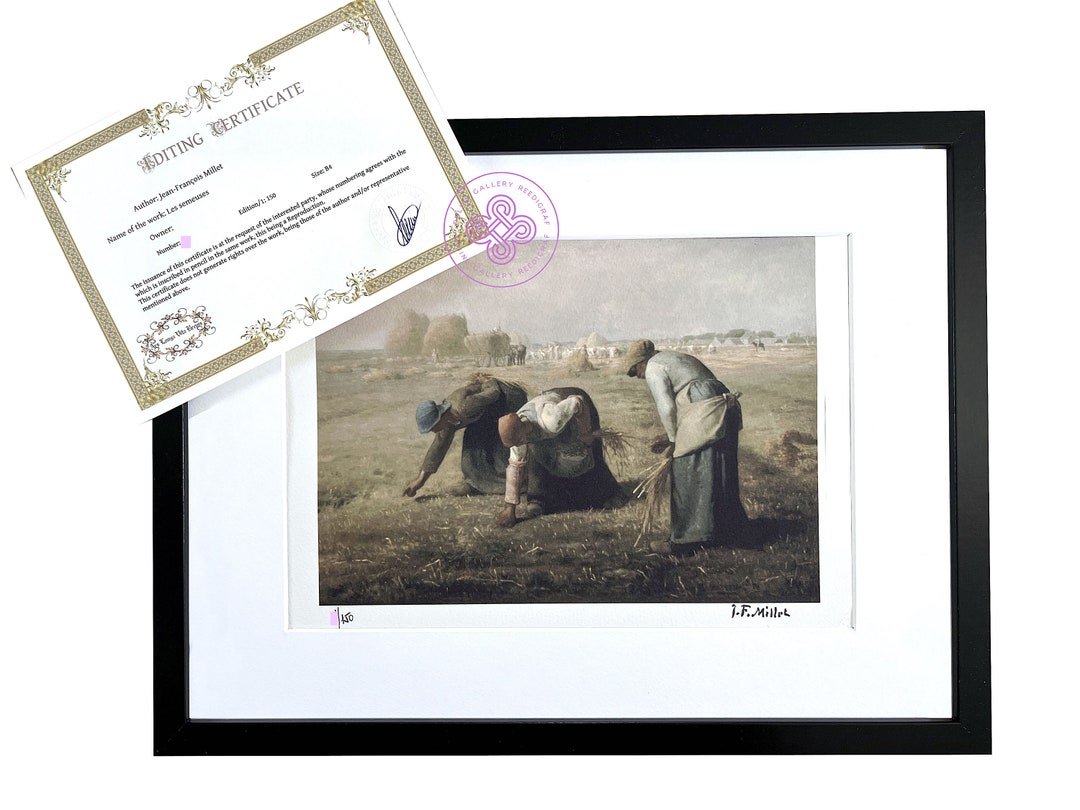 MILLET Signed Screenprint FRAME Included - the Gleaners CERTIFICATE ...