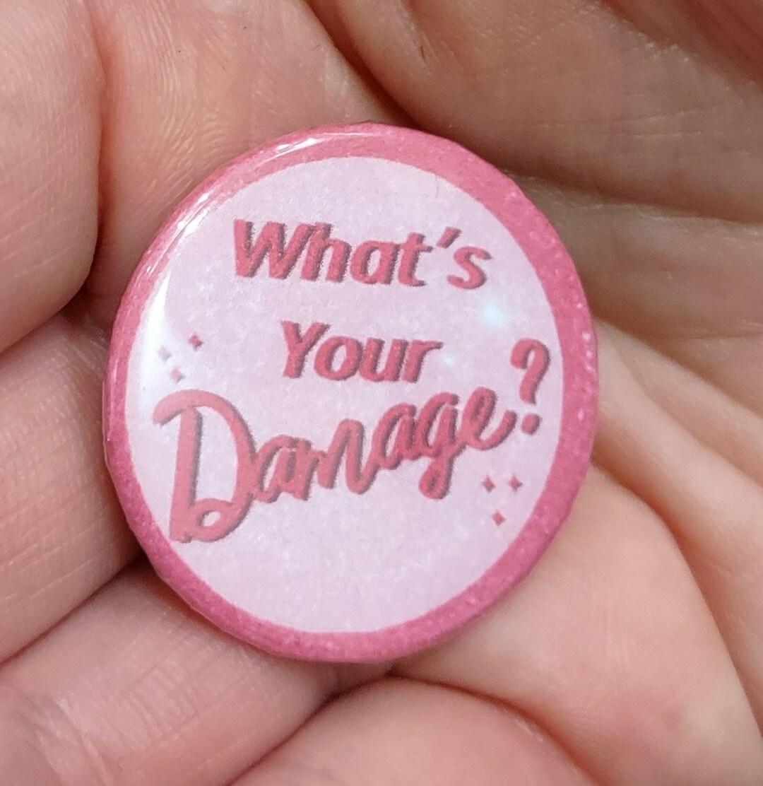 What's Your Damage Pink Dnd Pin- Funny Button Badge D&D TTRPG for ...
