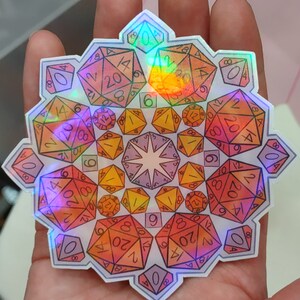 Dnd Dice Mandala, Large Symmetrical RPG Holographic Snowflake Decal for ...
