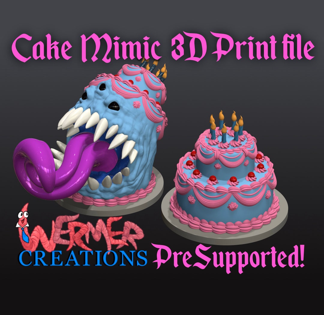 Birthday Cake Mimic Miniature 3D Print File -downloadable STL for 3D ...