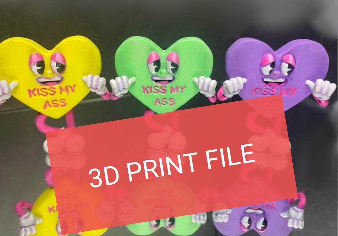 Download 3D Print File: Stale Conversation Hearts, Kiss My A**, Rude ...