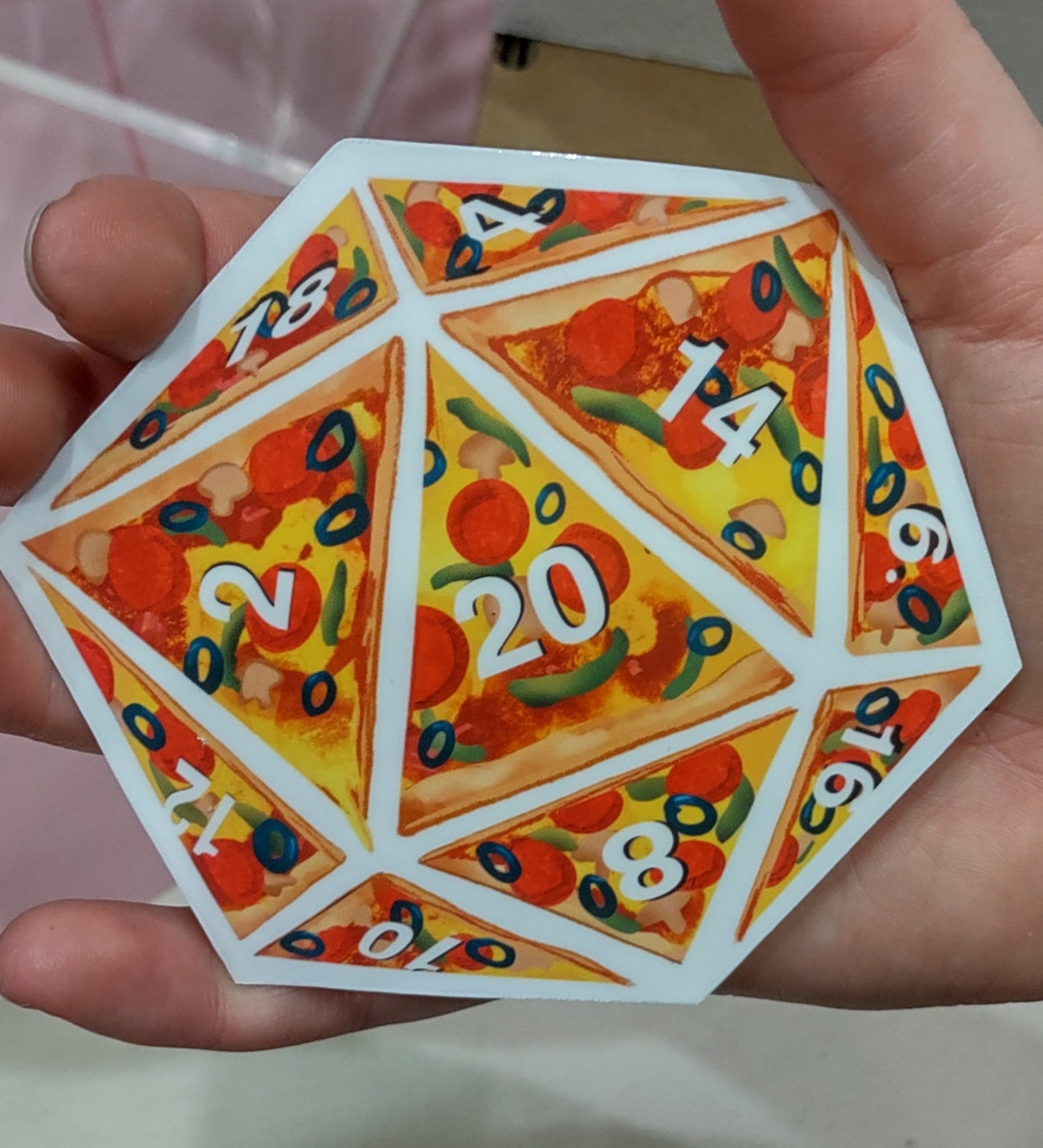 Pizza D20 Sticker! Large Dnd Dice RPG Decal for Dungeons and Dragons ...