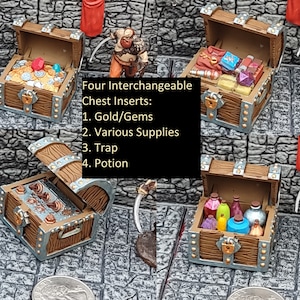 Wermer's Interactive Treasure Chest Prop + Tokens for Tabletop Games ...
