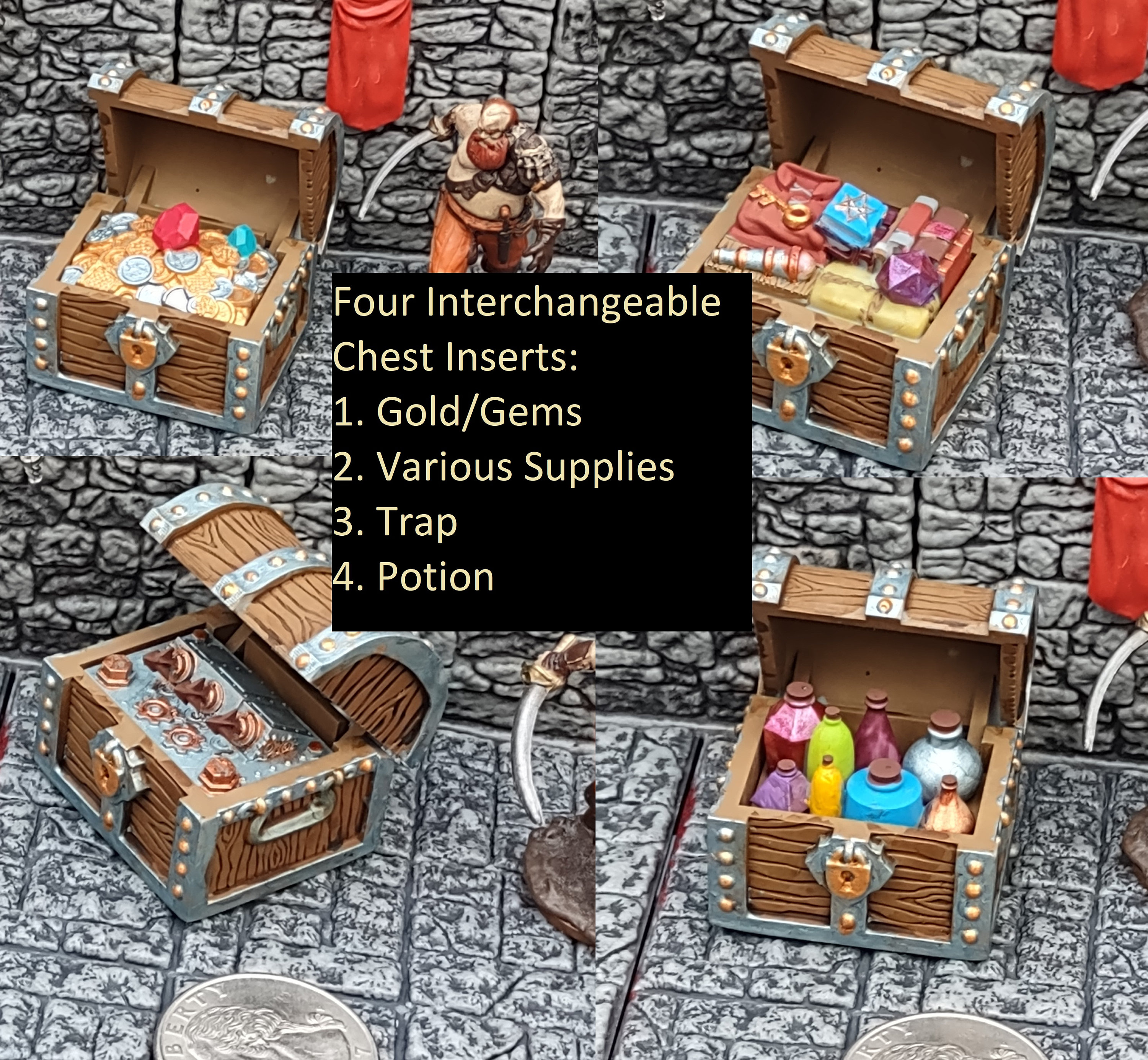Wermer's Interactive Treasure Chest Prop + Tokens for Tabletop Games ...
