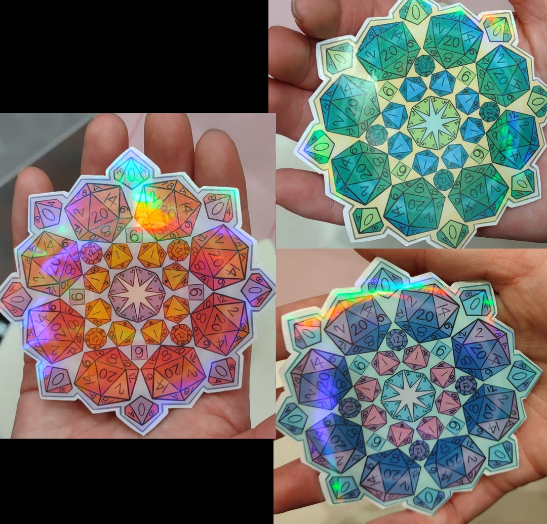 Dnd Dice Mandala, Large Symmetrical RPG Holographic Snowflake Decal for ...