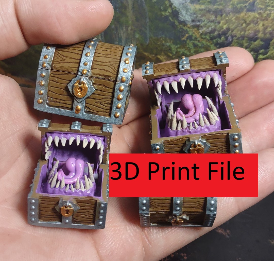 Hinged Mimic STL- Presupported 3D Print File of Chest That Opens to ...