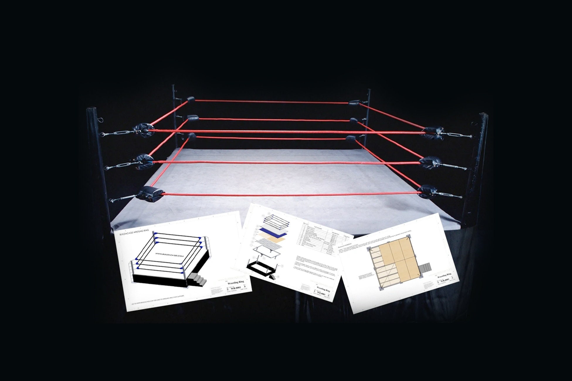 Pro Wrestling Ring Blueprints: Full Size Build Plans (PDF Download) - Etsy