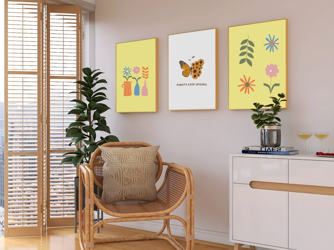 Flower Poster Set of 3, Botanical Print, Trendy Poster, Blooming Flower ...