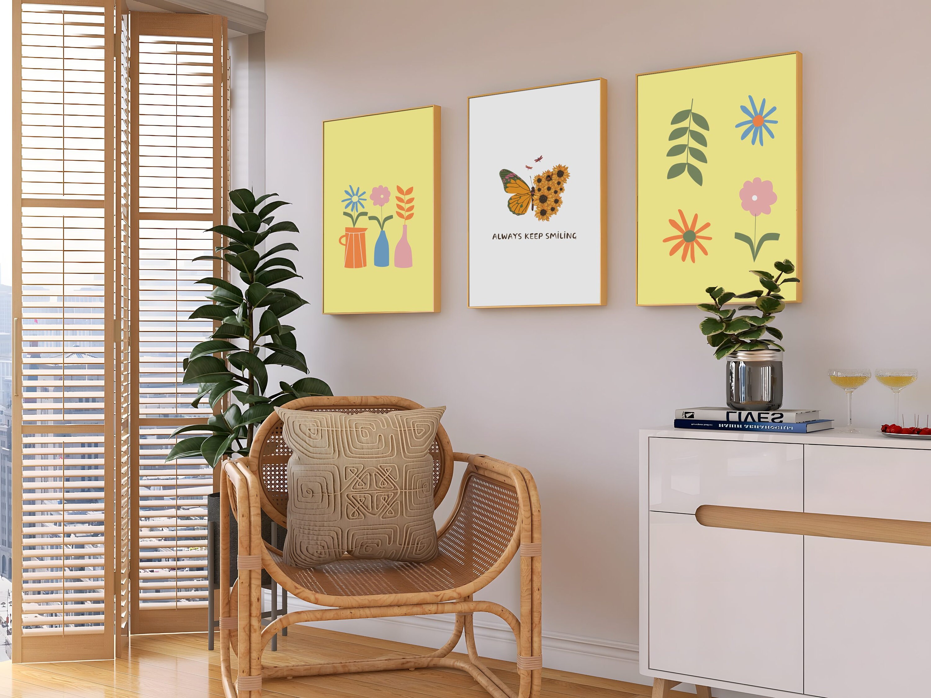 Flower Poster Set of 3, Botanical Print, Trendy Poster, Blooming Flower ...