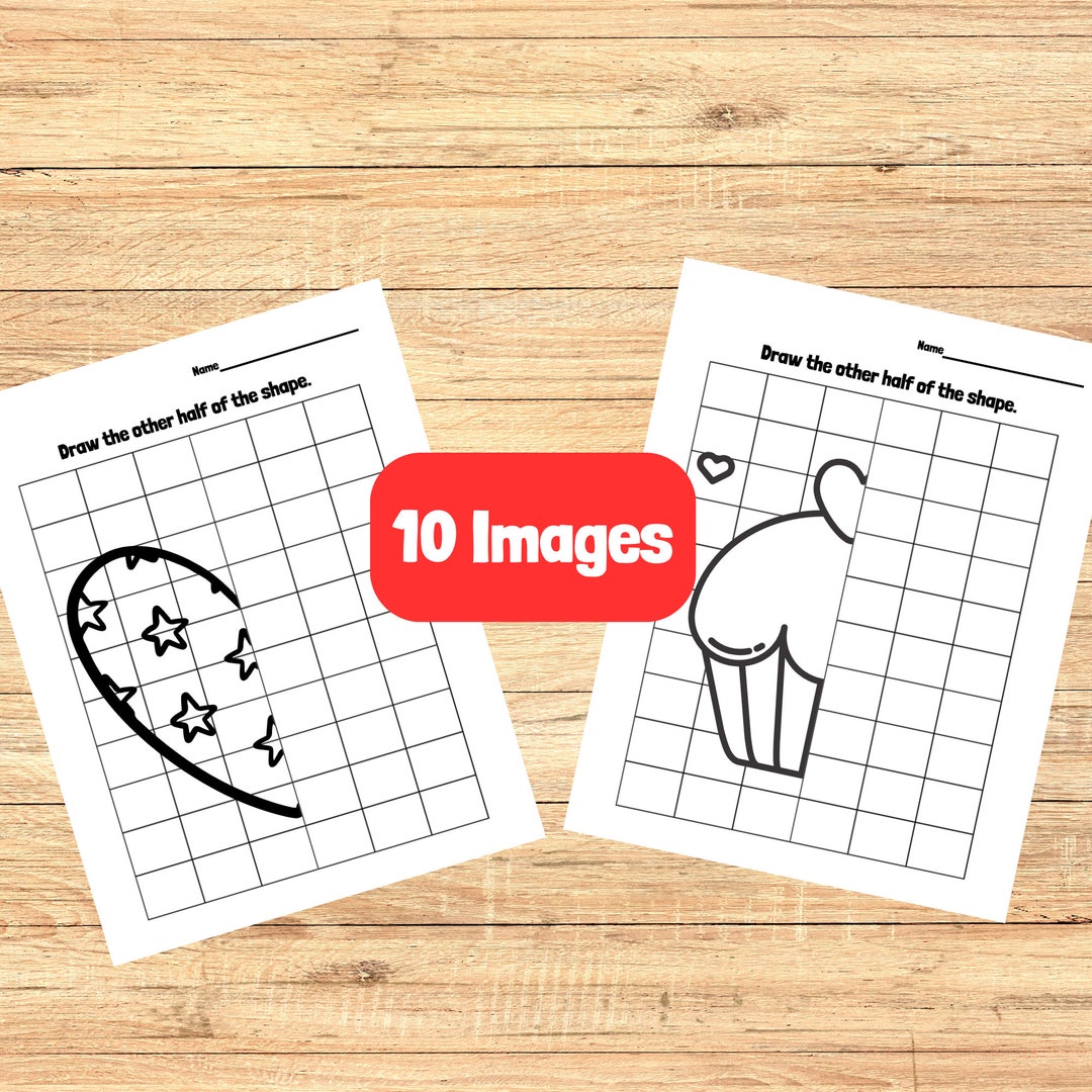 Symmetry Drawing, Valentine's Day Symmetry Drawing, Lines of Symmetry ...