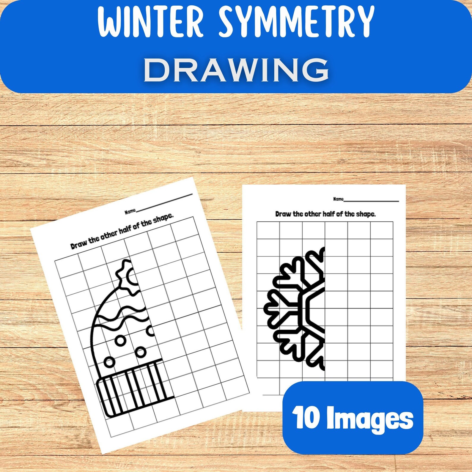 Symmetry Drawing, Winter Symmetry Drawing, Lines of Symmetry Activities ...