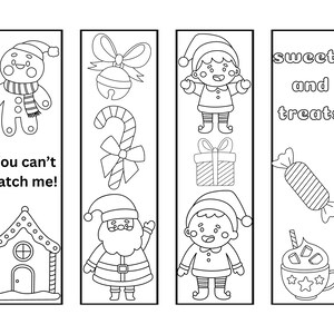 Printable Color Your Own Christmas Bookmarks DIY Coloring - Etsy
