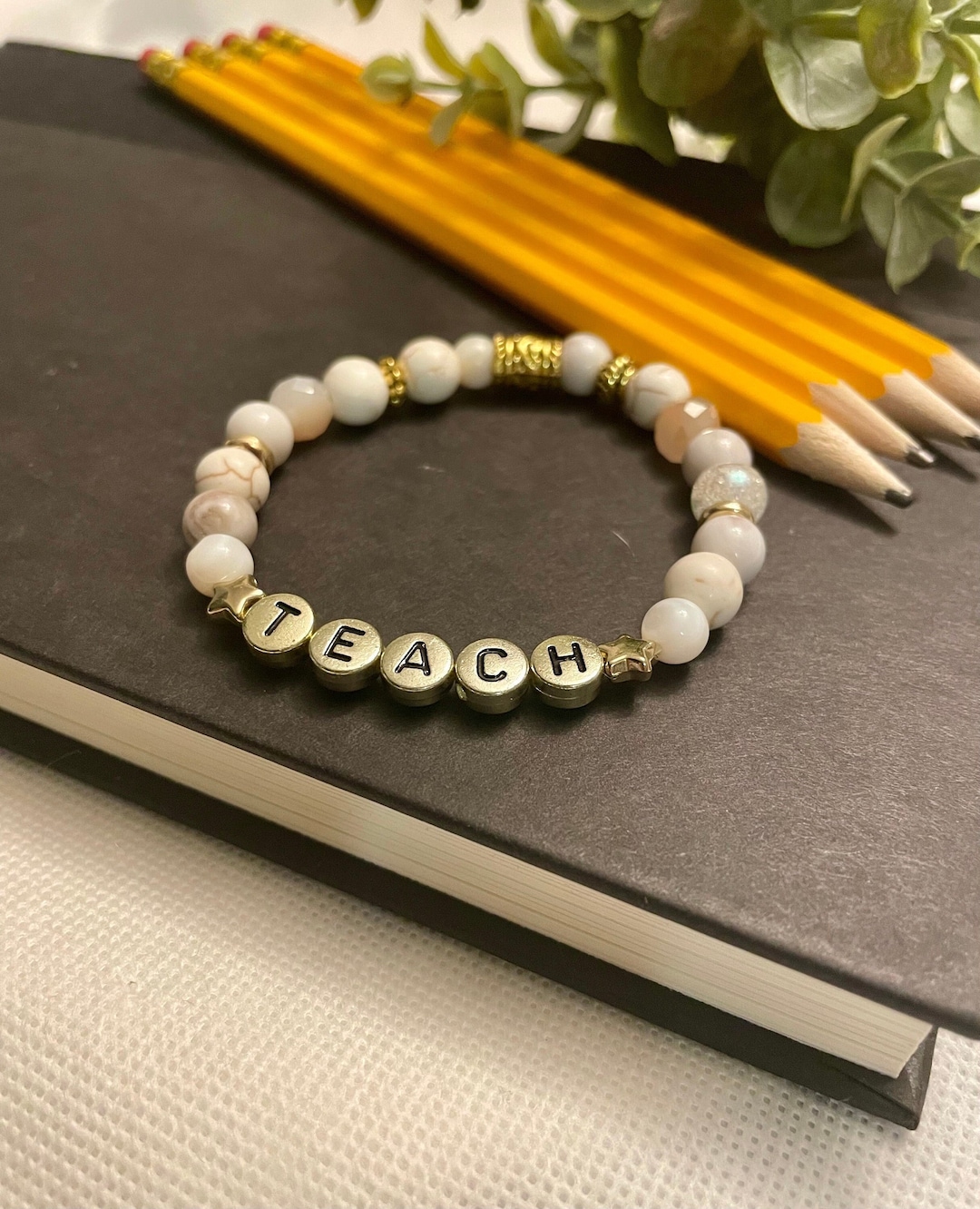 Teach Bracelet, Teacher Appreciation,everyday Wear, Stretch Stacking ...