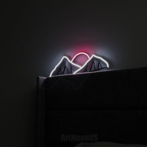 Mountain Neon Sign as a Sunset Art Lamp, Mountain LED Sign as a Bedroom ...