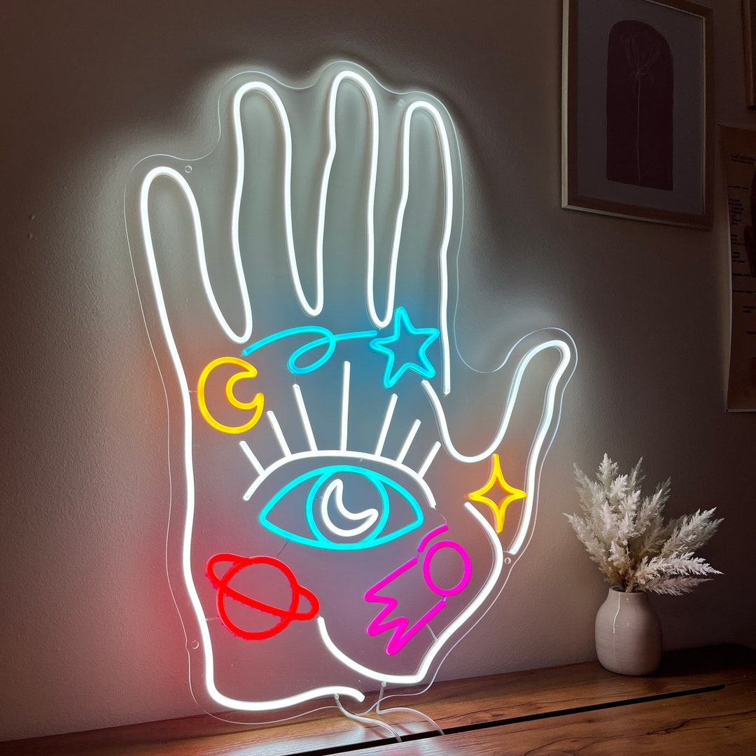 Spiritual Hand LED Neon Sign: Witchy Home Decor - Etsy