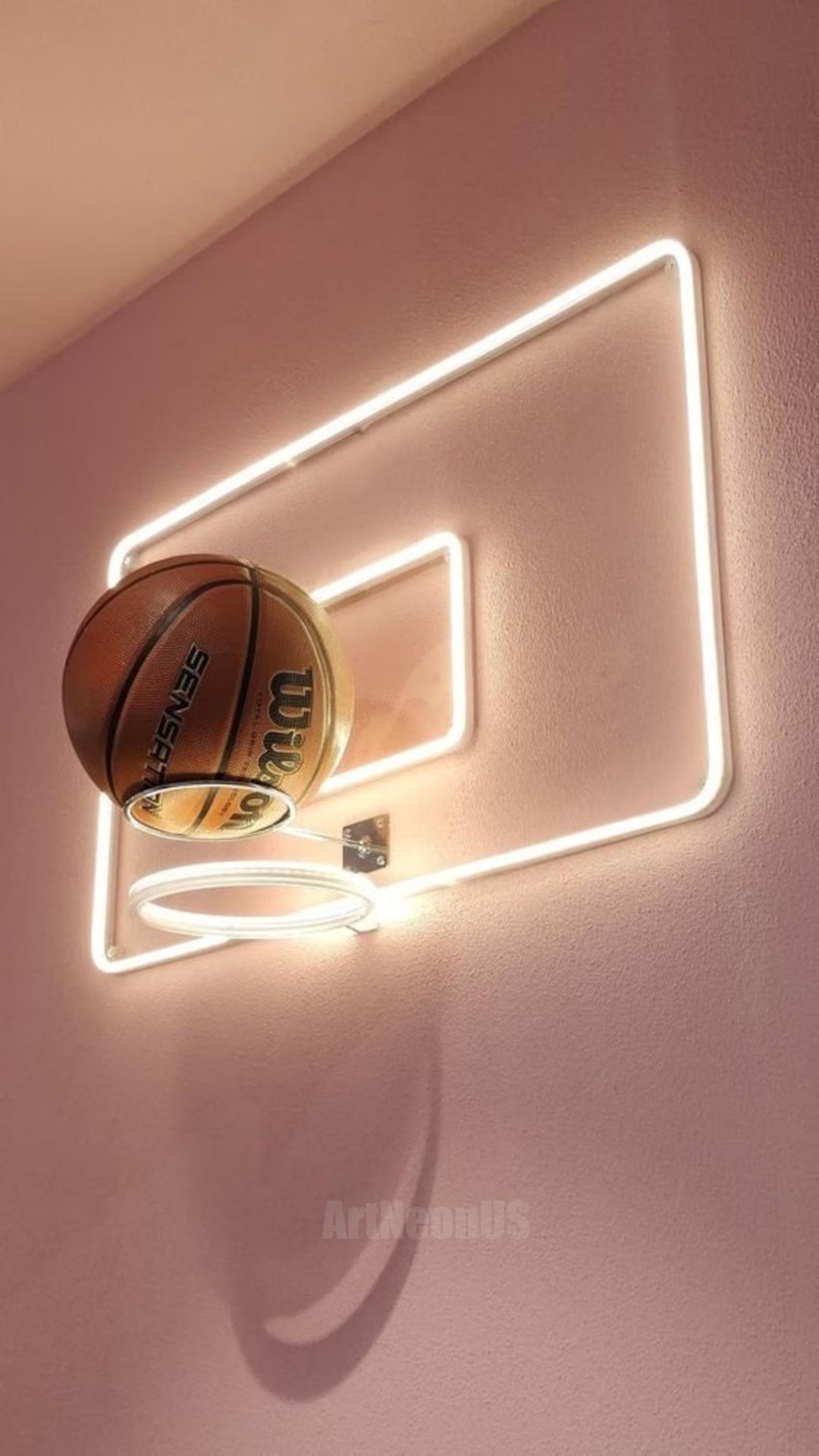 Basketball Hoop Neon Sign, Basketball Hoop LED Light, LED Basketball ...