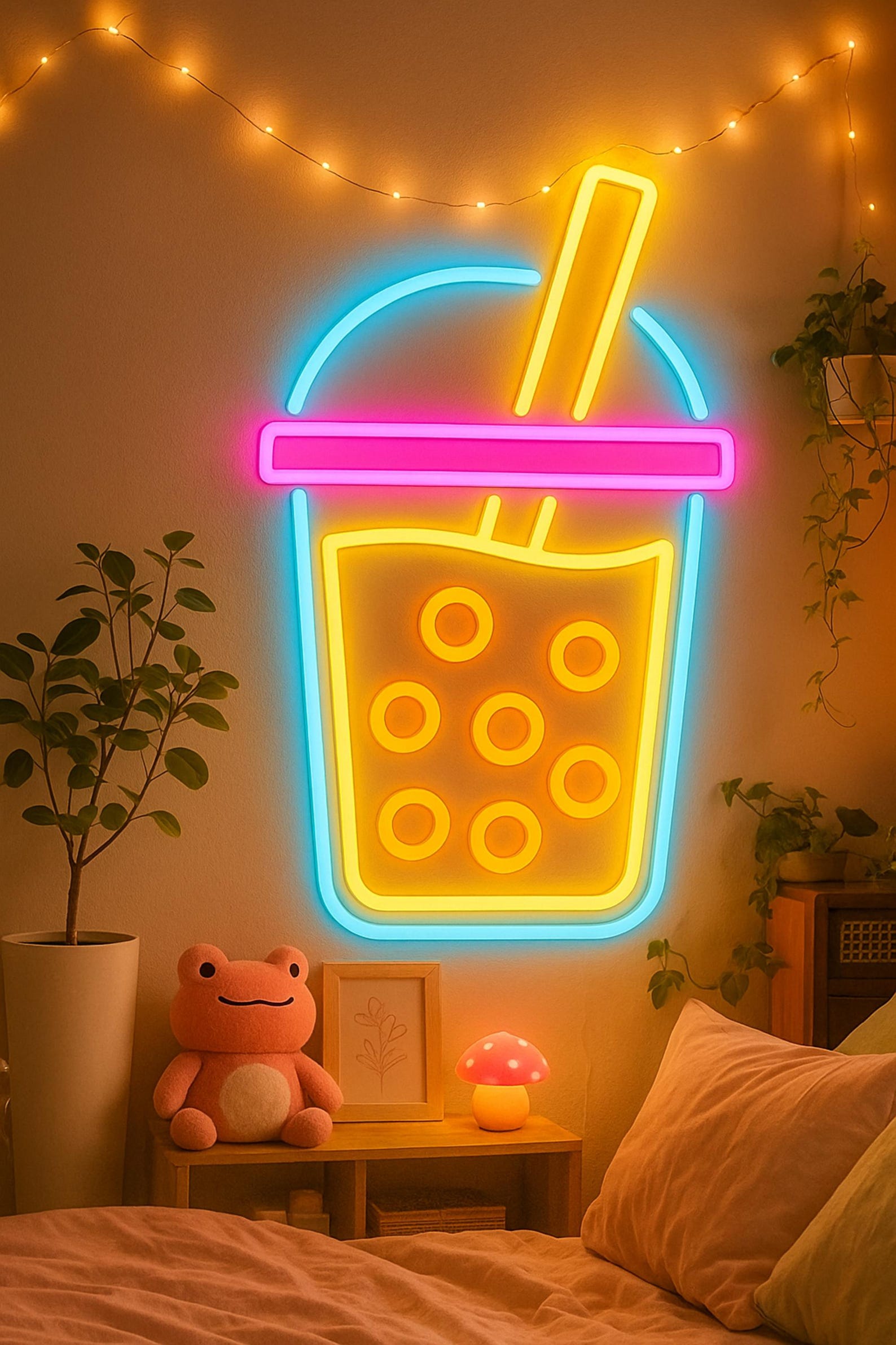 Bubble Tea Neon Sign - LED Bar Light for Home & Café Decor Personalized ...