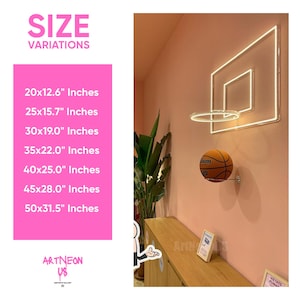 Basketball Hoop Neon Sign, Basketball Hoop LED Light, LED Basketball ...