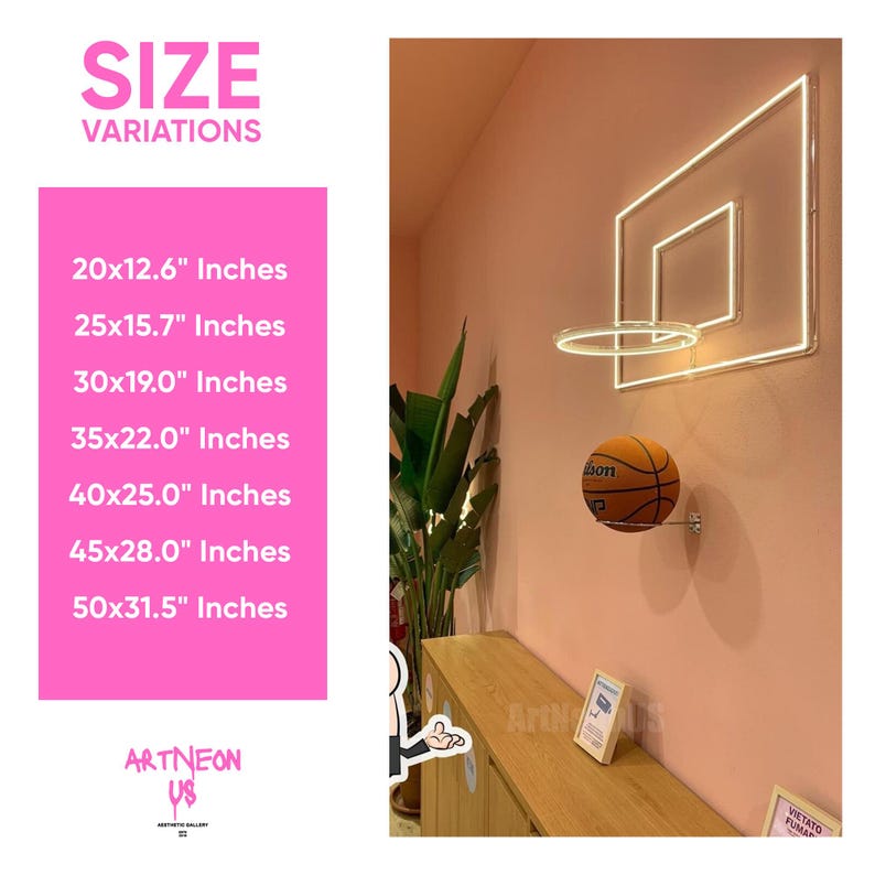 Basketball Hoop LED Neon Sign: Sports Lover Gift - Etsy