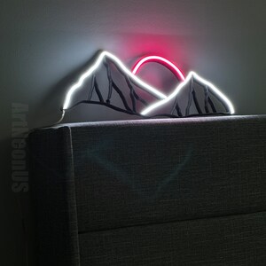 Mountain Neon Sign as a Sunset Art Lamp, Mountain LED Sign as a Bedroom ...