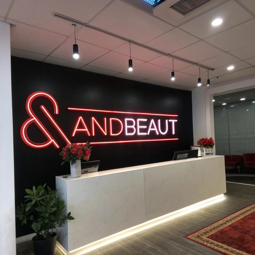 Custom LED Neon Sign With Logo or Text, Business Neon Light for Office ...