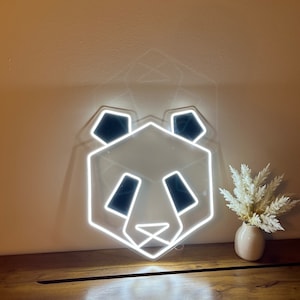 Panda Neon Sign, Kid's Room Neon Sign, Cute Neon Wall Decor for Bedroom ...