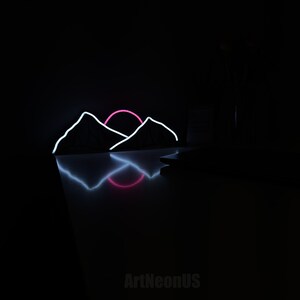 Mountain Neon Sign as a Sunset Art Lamp, Mountain LED Sign as a Bedroom ...