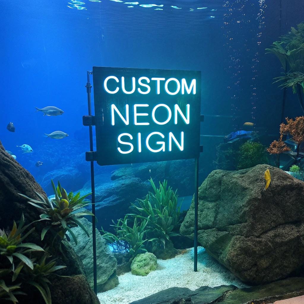 Waterproof Neon Sign as a Pool Decor, Custom Neon Sign as a Aquarium Decoration, Personalization ...