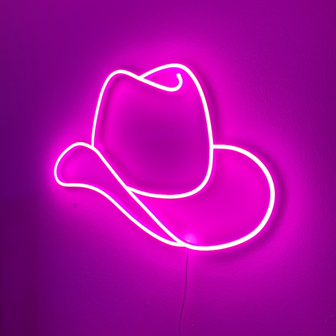 Cowboy Hat Neon Sign Western Art Lamp for Vintage Bedroom Decor, Texas ...