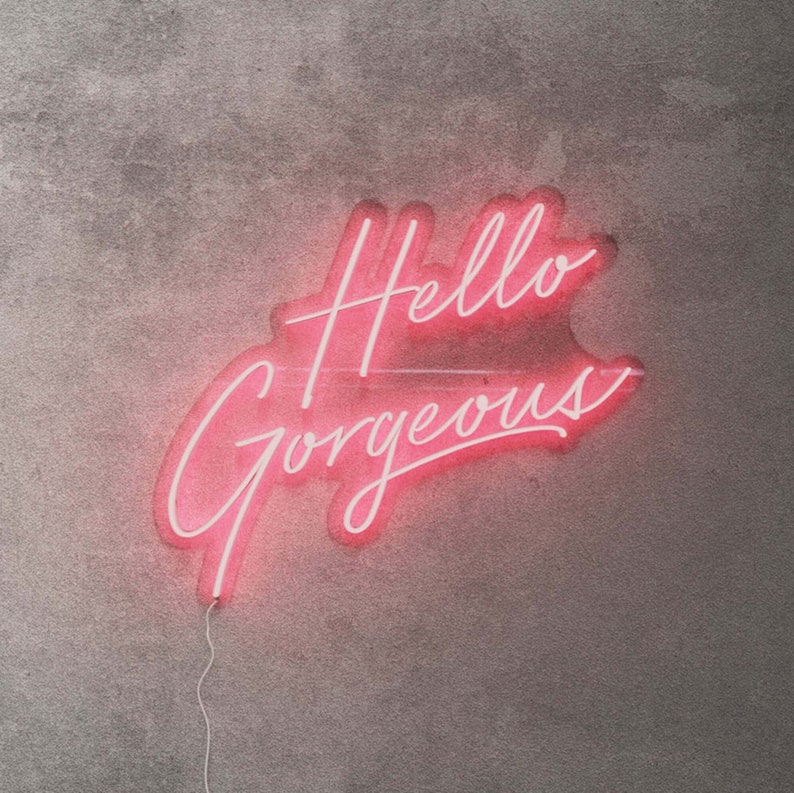 Hello Gorgeous LED Neon Sign, Pink Beauty Salon Wall Art - Etsy