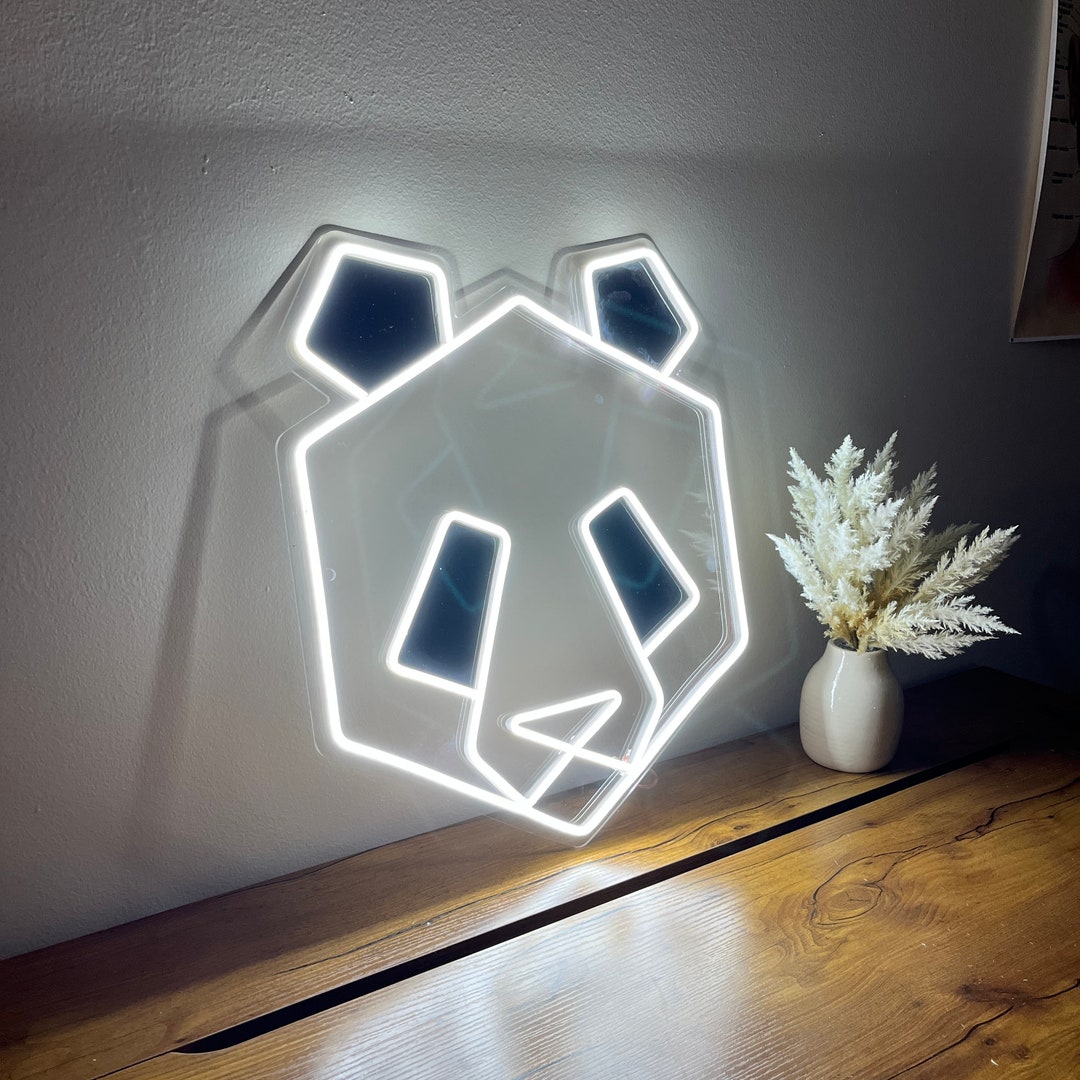 Panda Neon Sign, Kid's Room Neon Sign, Cute Neon Wall Decor for Bedroom ...