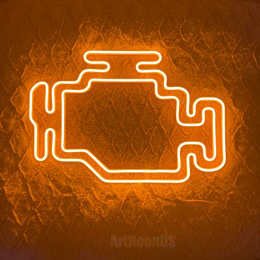 Check Engine Neon Sign for Car's Lover, Check Engine Symbol LED Neon ...