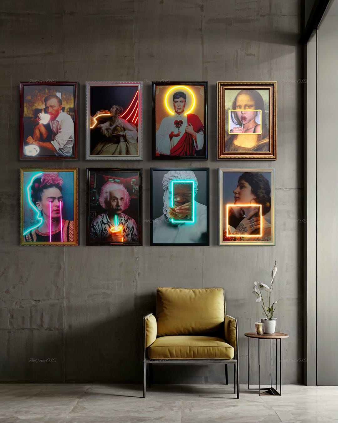 Neon Wall Art, Modern Neon Signs, Abstract Portrait Decor, Iconic Neon ...