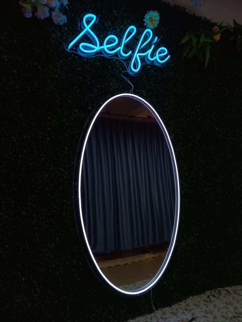 Neon Mirror as a Beauty Salon Decor, Selfie Neon Sign as a Gift for ...