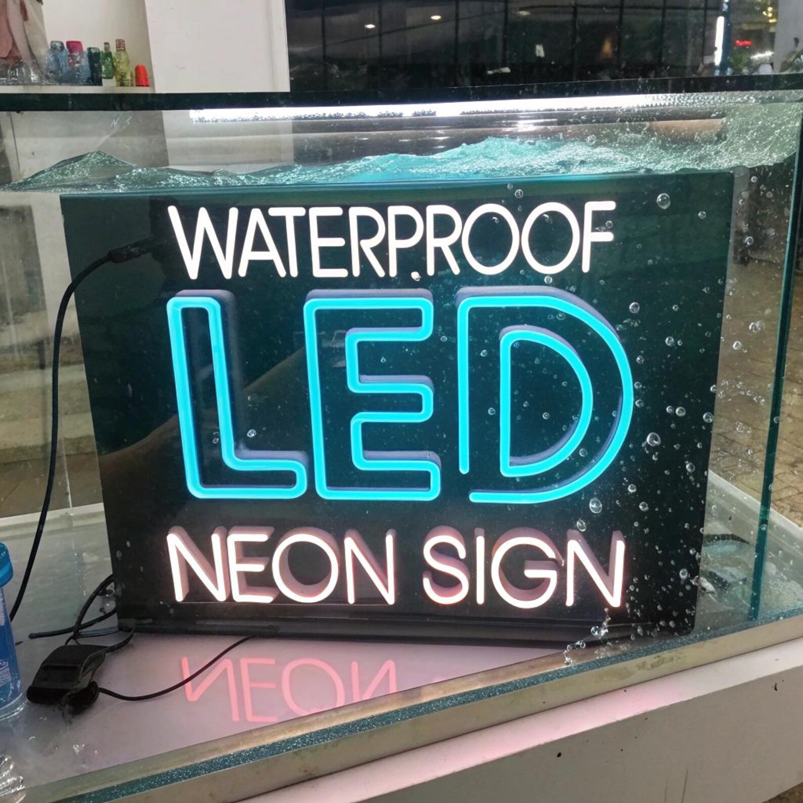 Waterproof Neon Sign as a Pool Decor, Custom Neon Sign as a Aquarium Decoration, Personalization ...