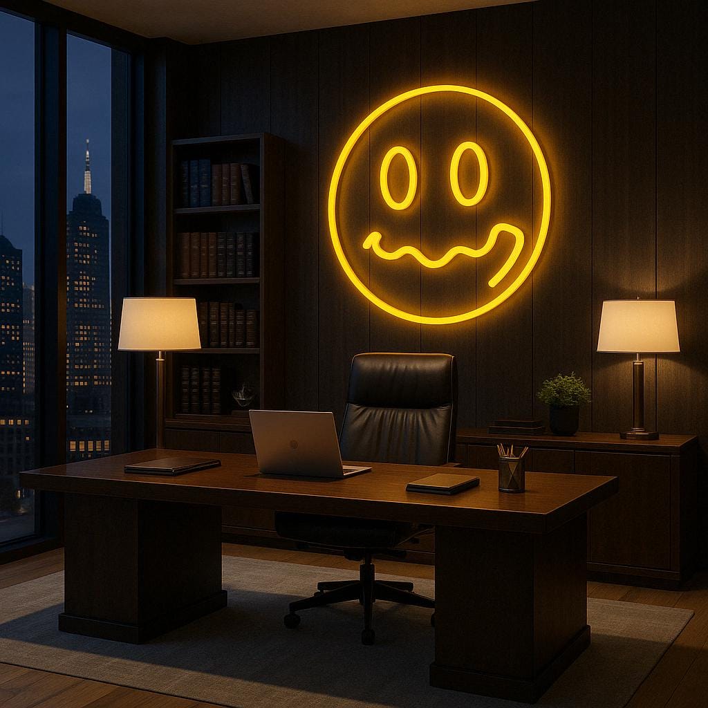 Wavy Smile Face Neon Sign as a Aesthetic LED Wall Decor, Colorful Neon ...