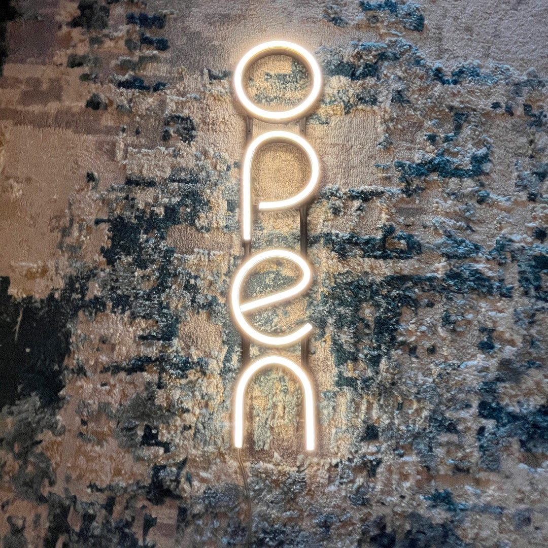Custom Open LED Neon Sign for Storefront, Personalized Business Open ...