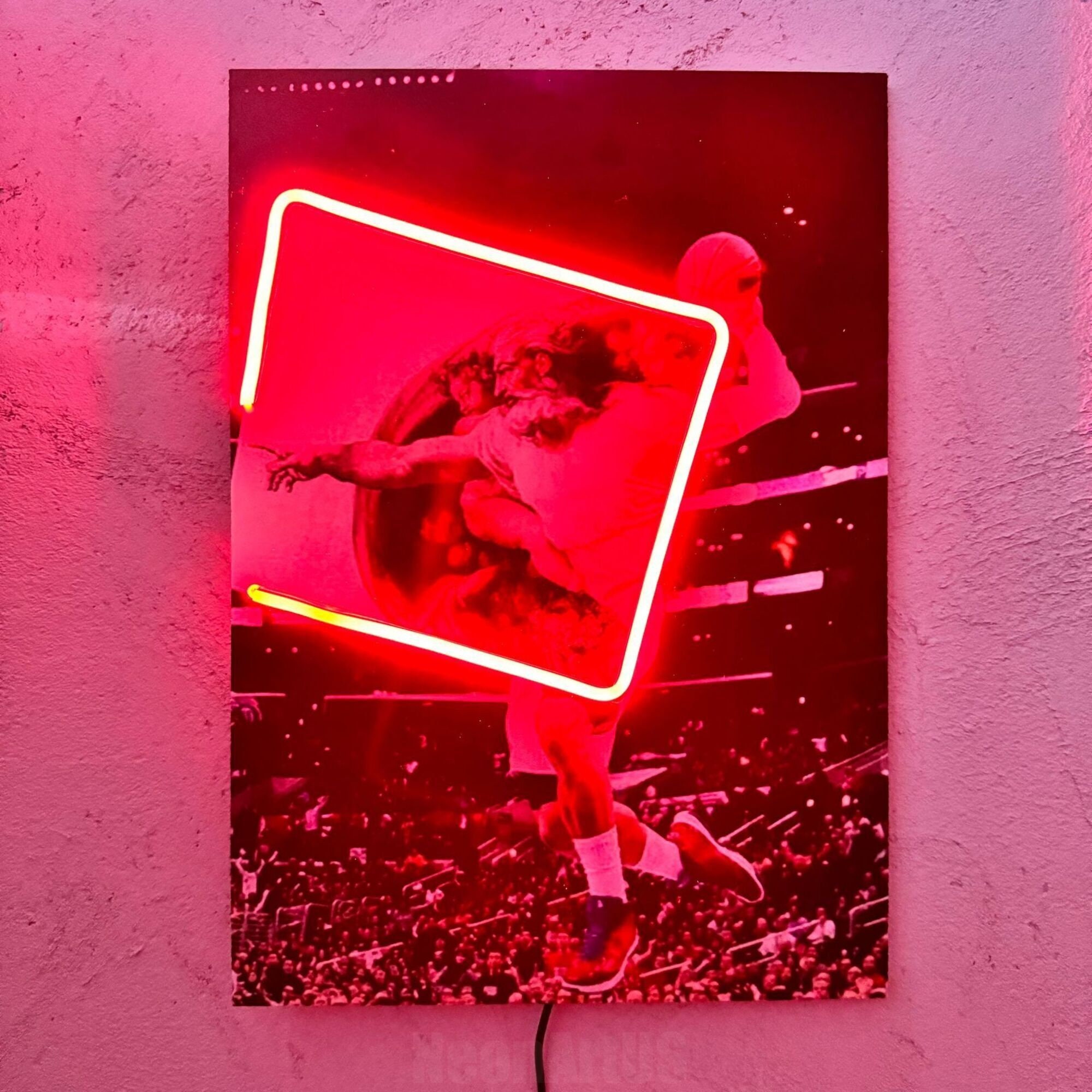 God Basketball Player Neon Pop Art: the Creation of Adam Meets ...