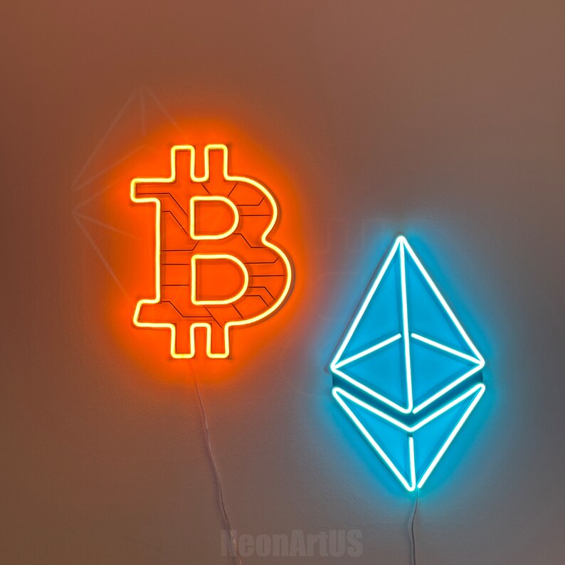 Bitcoin LED Neon Sign: Crypto Trader Gift, Bedroom Wall Decor - Etsy