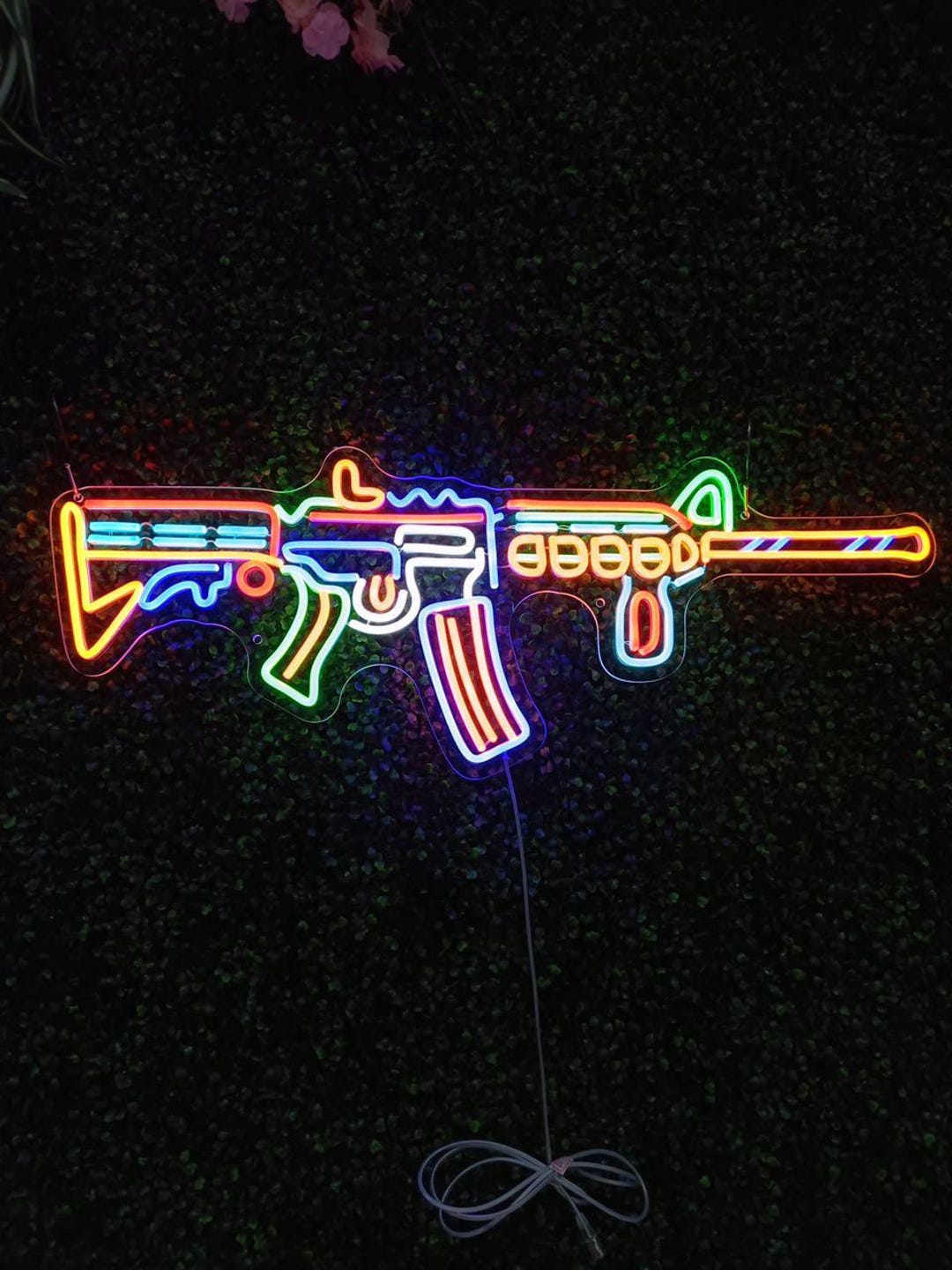 M4A1 Neon Sign as a Gamer Room Decor, M4 Led Sign as a Neon Wall Decor ...