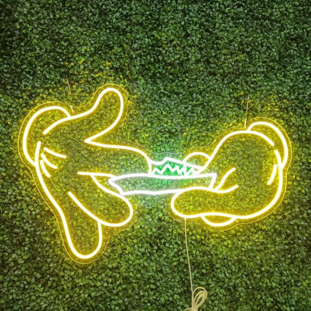 Rolling Hands Neon Sign: Yellow & White Neon Wall Art - Etsy